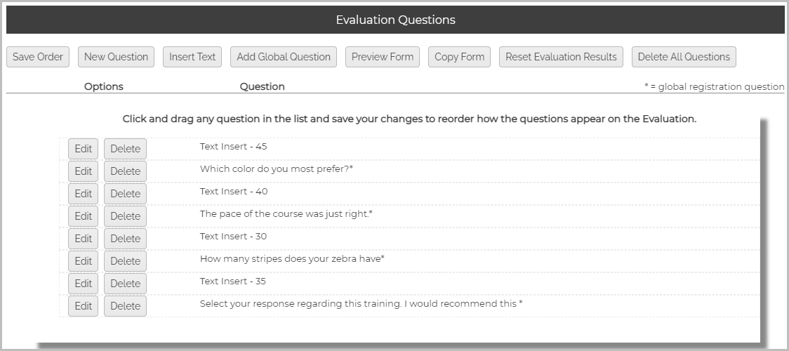 *Evaluations Module – Learning Stream & GoSignMeUp Support